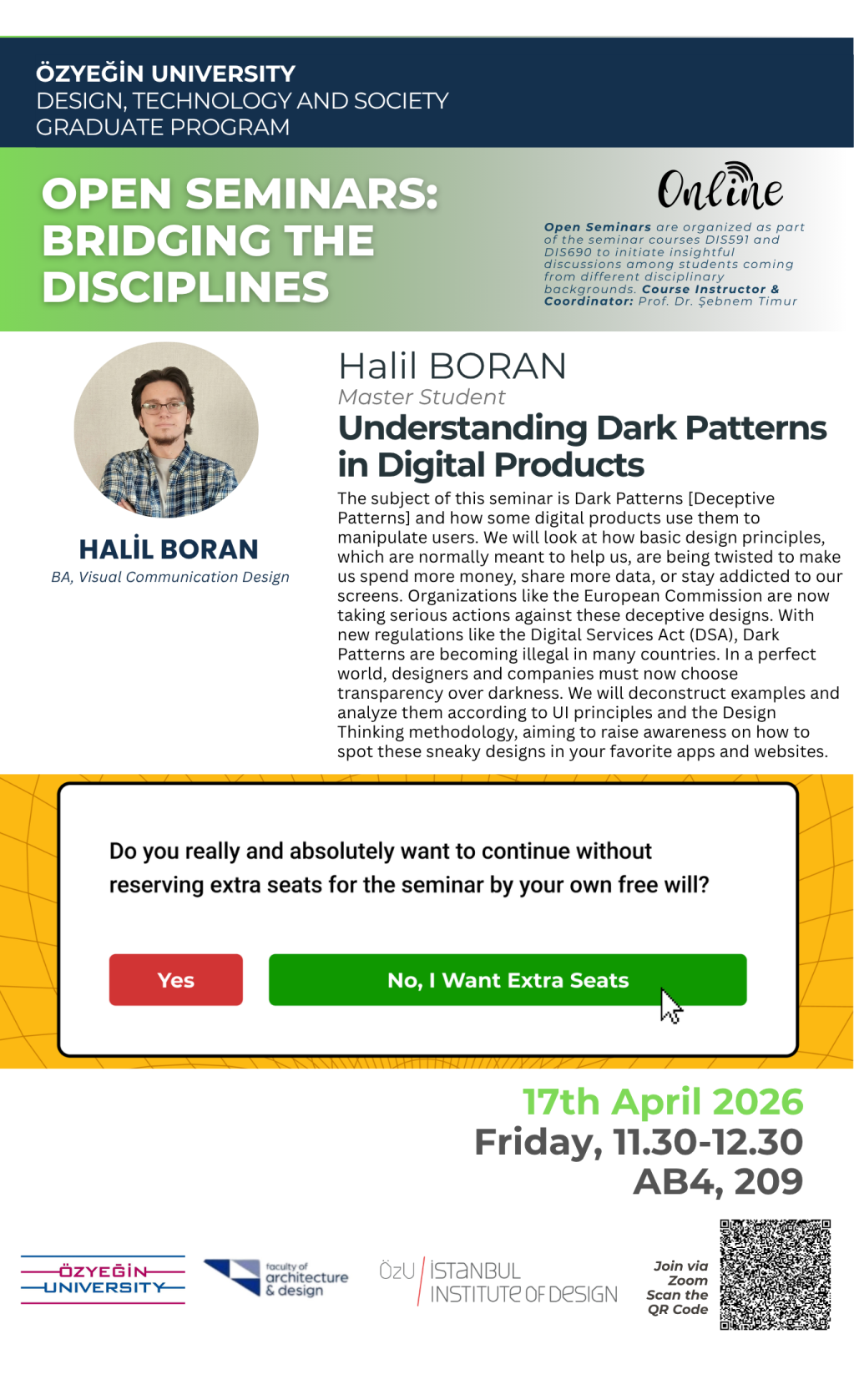 Open Seminars: Halil Boran-Understanding Dark Patterns in Digital ...